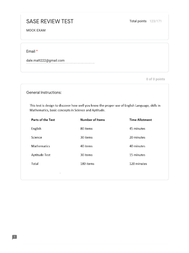 Sase Review Test | PDF