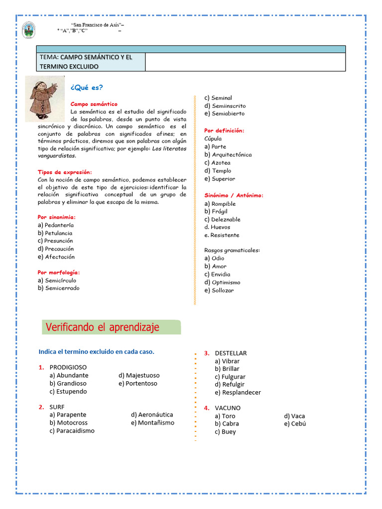 30 Ficha Inf Campo Semántico y Término Excluido 1° | PDF