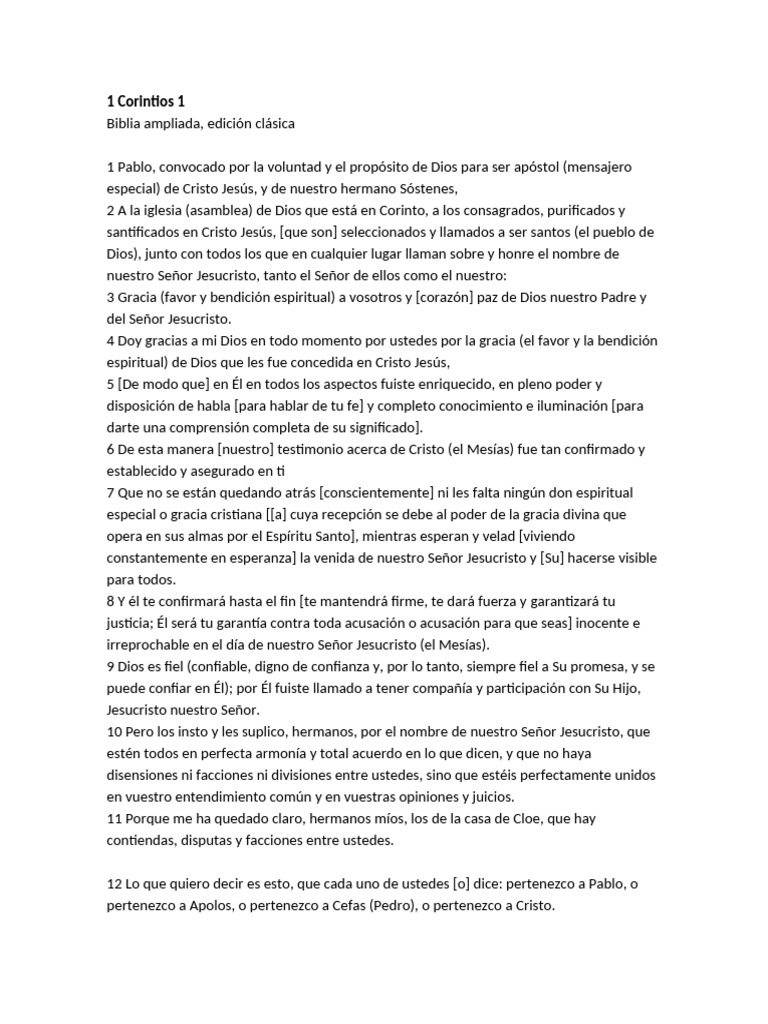1 Corintios 1 | PDF