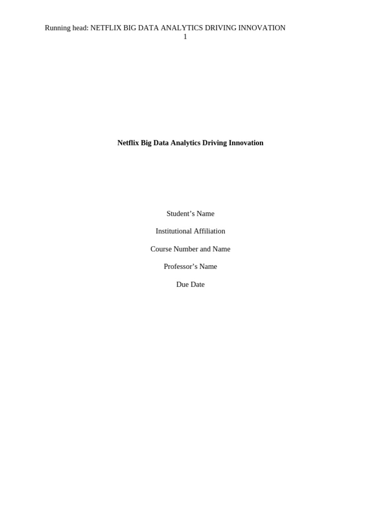 Netflix Big Data Analytics | PDF | Big Data | Analytics