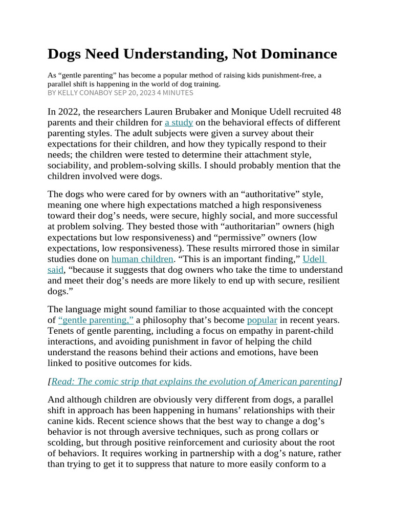 Dogs Need Understanding | PDF
