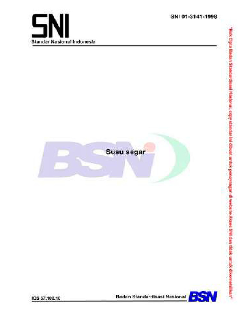 SNI - Susu Segar | PDF