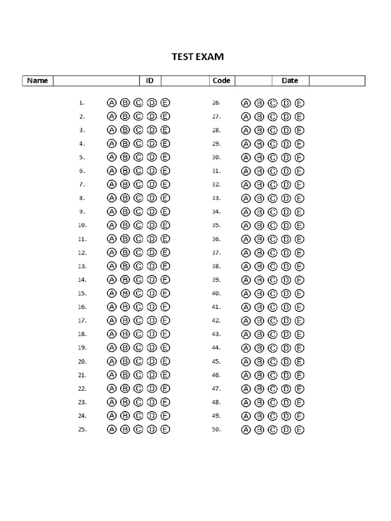 answer sheet | PDF