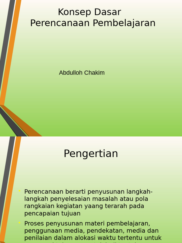 Konsep Dasar Perencanaan Pembelajaran | PDF