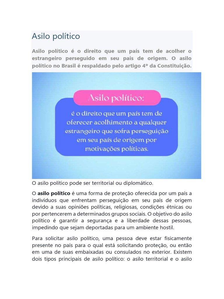Asilo Político | PDF