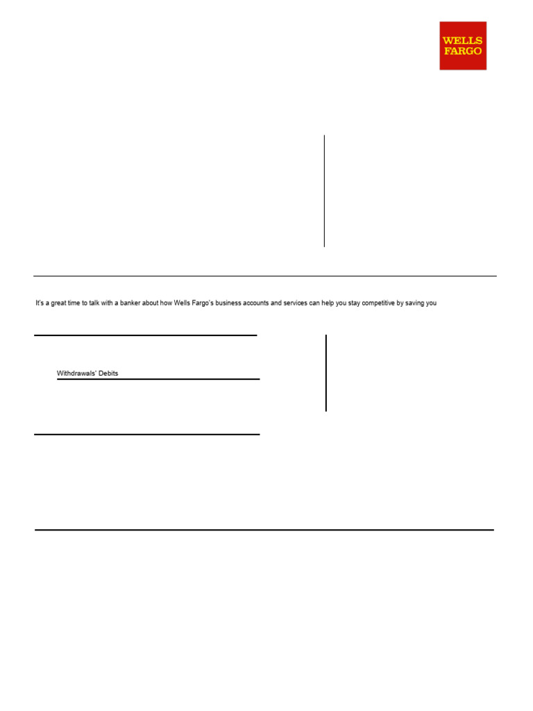 2019 Wells Fargo Bank Statement | PDF