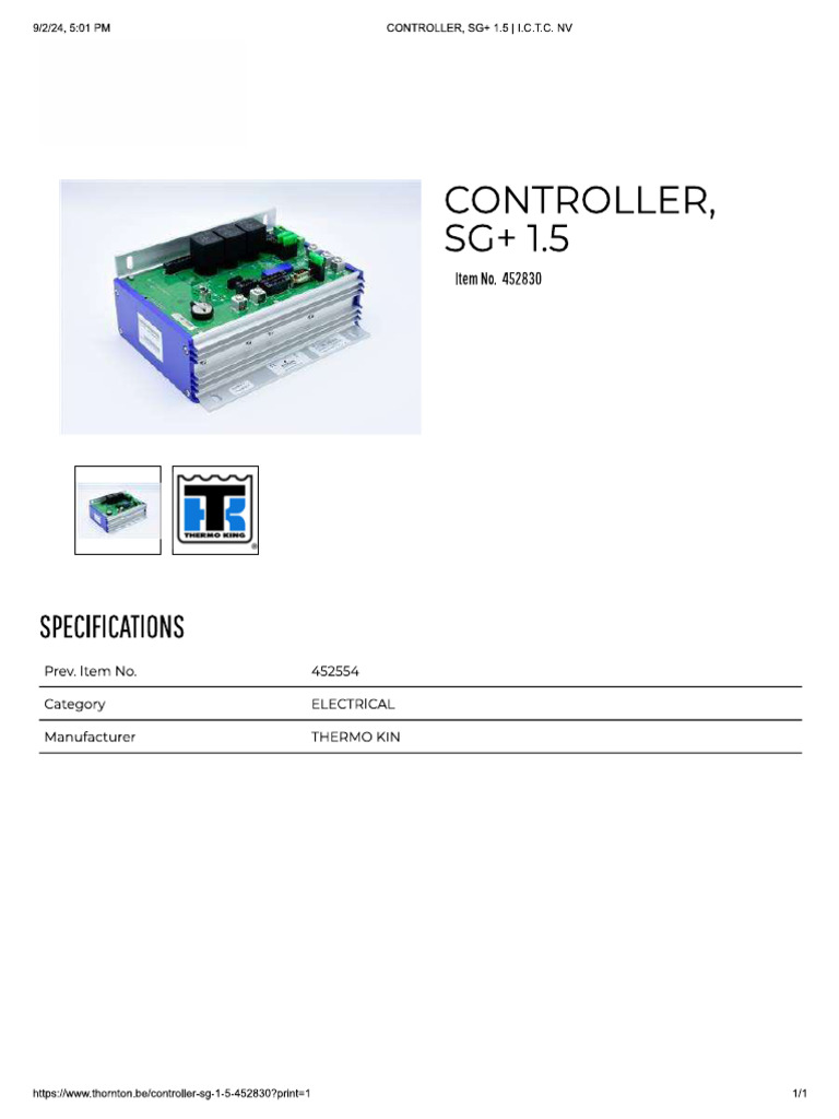 Controller 1,5 Thermo King | PDF