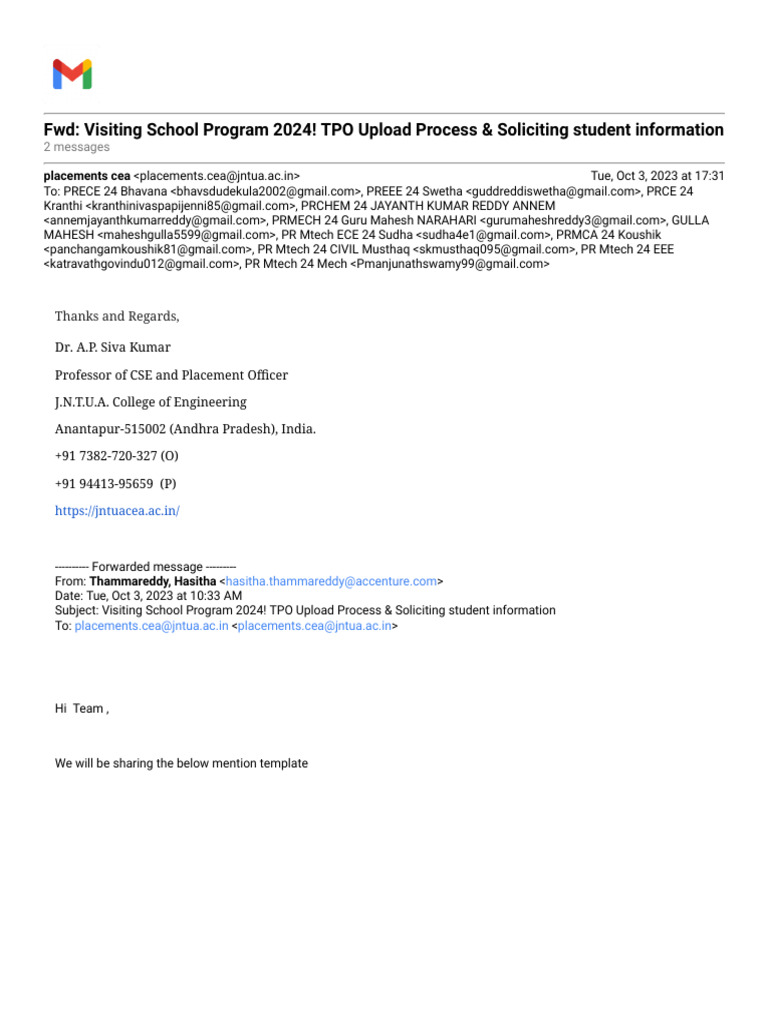 Gmail - Fwd_ Visiting School Program 2024! TPO Upload Process ...