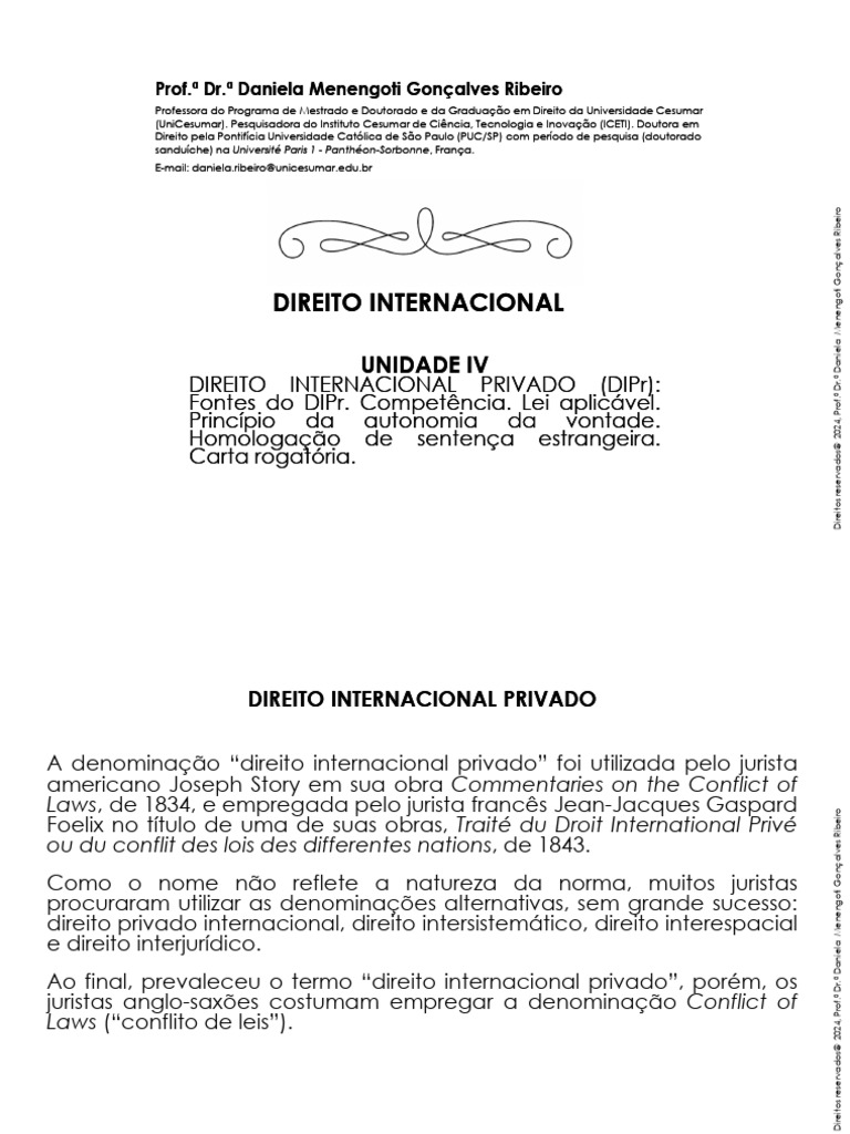 UNIDADE IV DIPr PDF | PDF