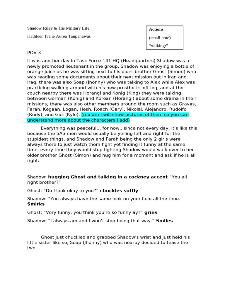 Shadow Riley (Story by Avter 1) | PDF