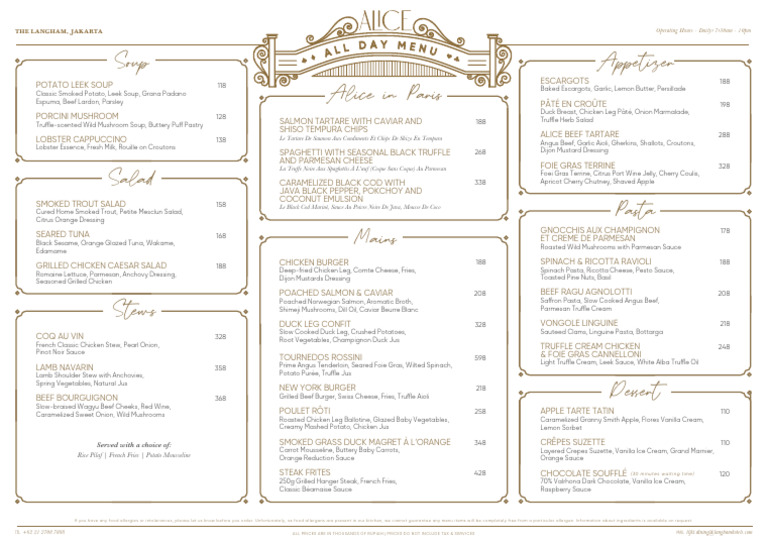 ALICE Menu - 17 Nov 23 | PDF