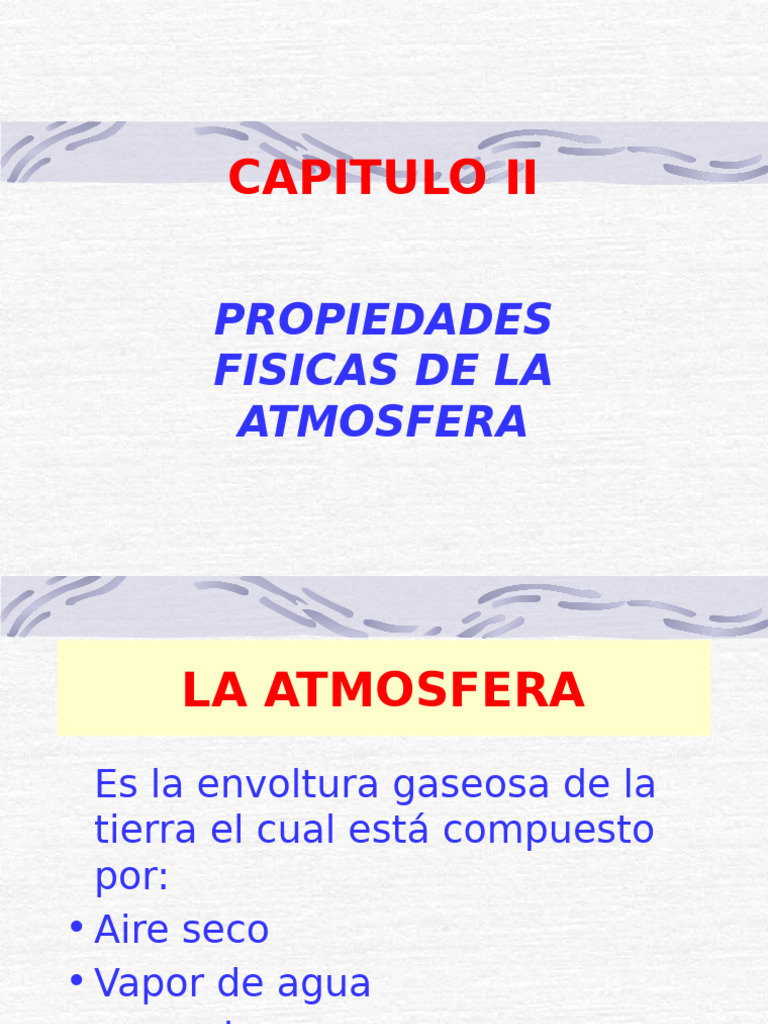 Capitulo Ii - Propiedades Fisicas de La Atm | PDF
