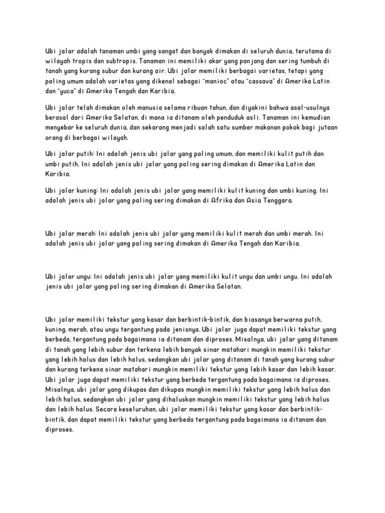 Teks Argumentasi Ubi Jalar | PDF