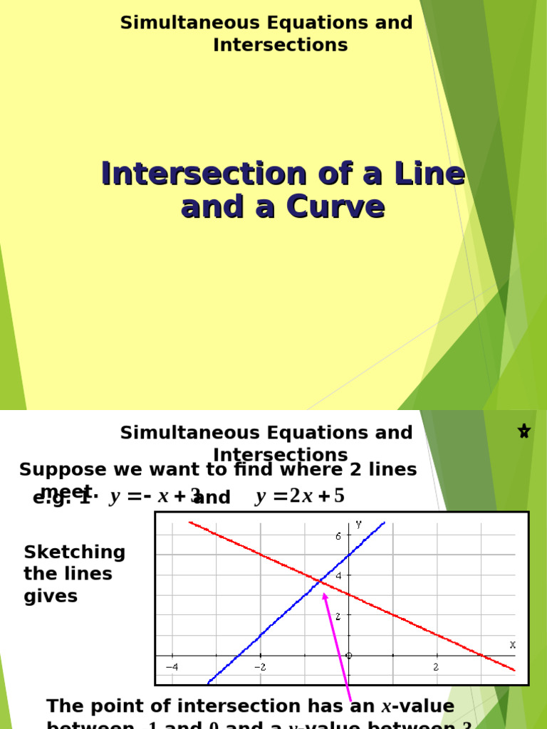 8 Simultaneous Equations and Intersections | PDF