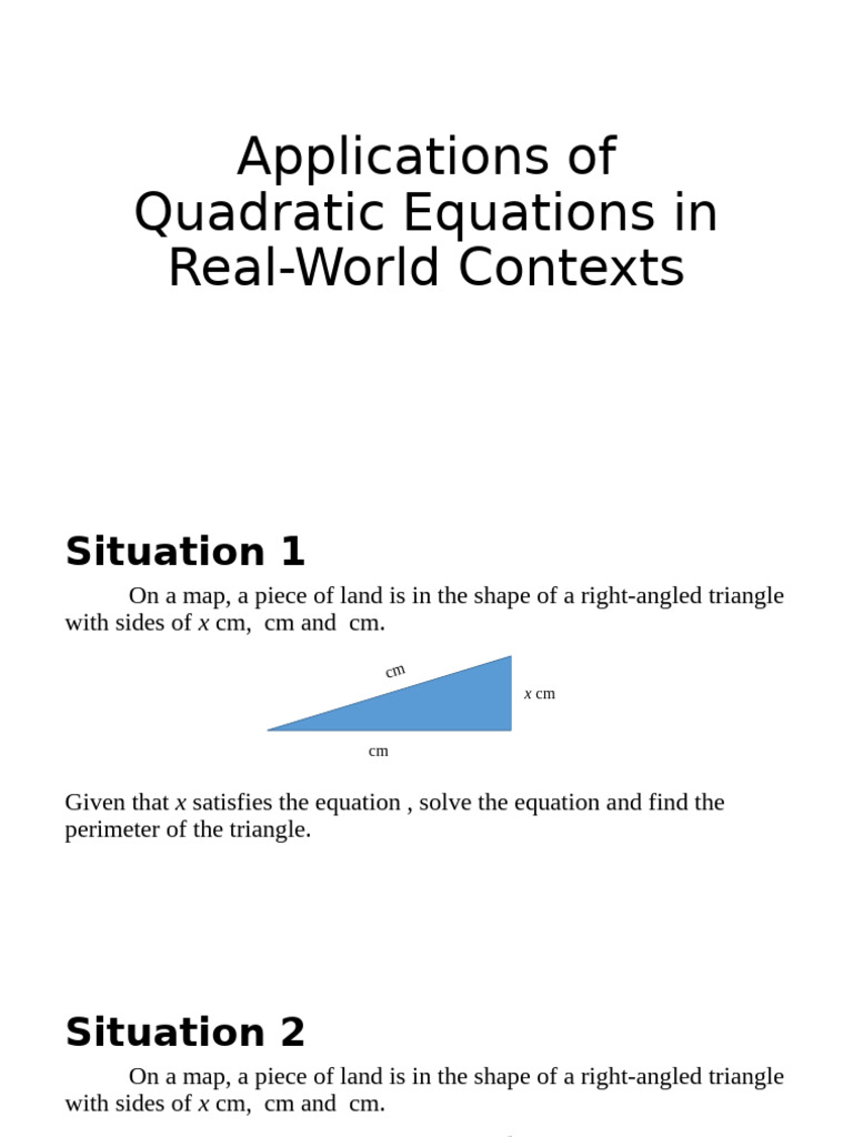 Applications of Quadratic Equations in Real-World Contexts | PDF