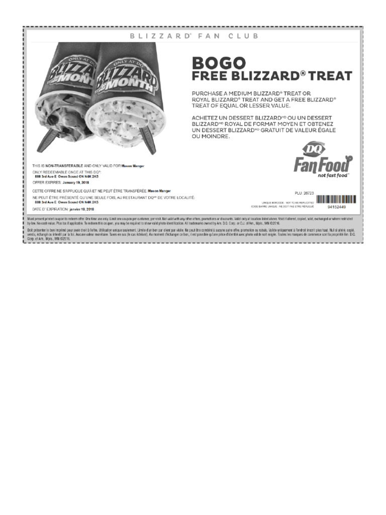 DQ® Blizzard® Fan Club | PDF