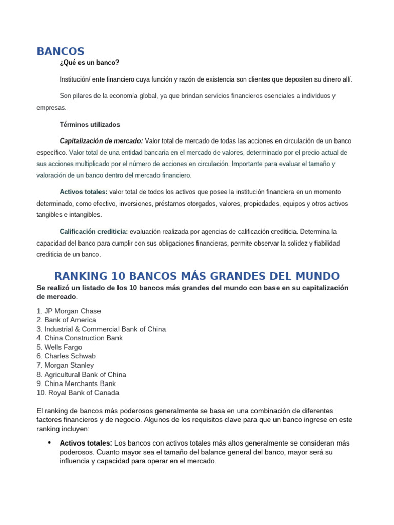BANCOS | PDF