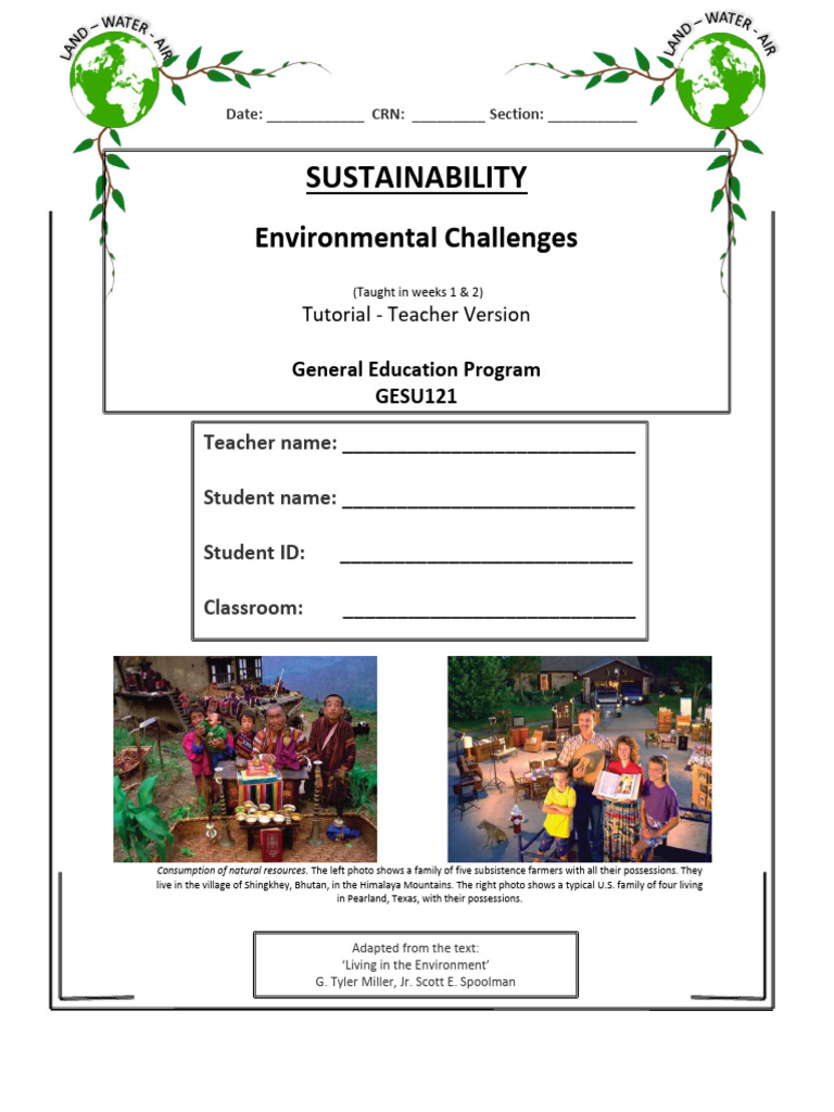 1 Environmental Challenges - Teacher | PDF