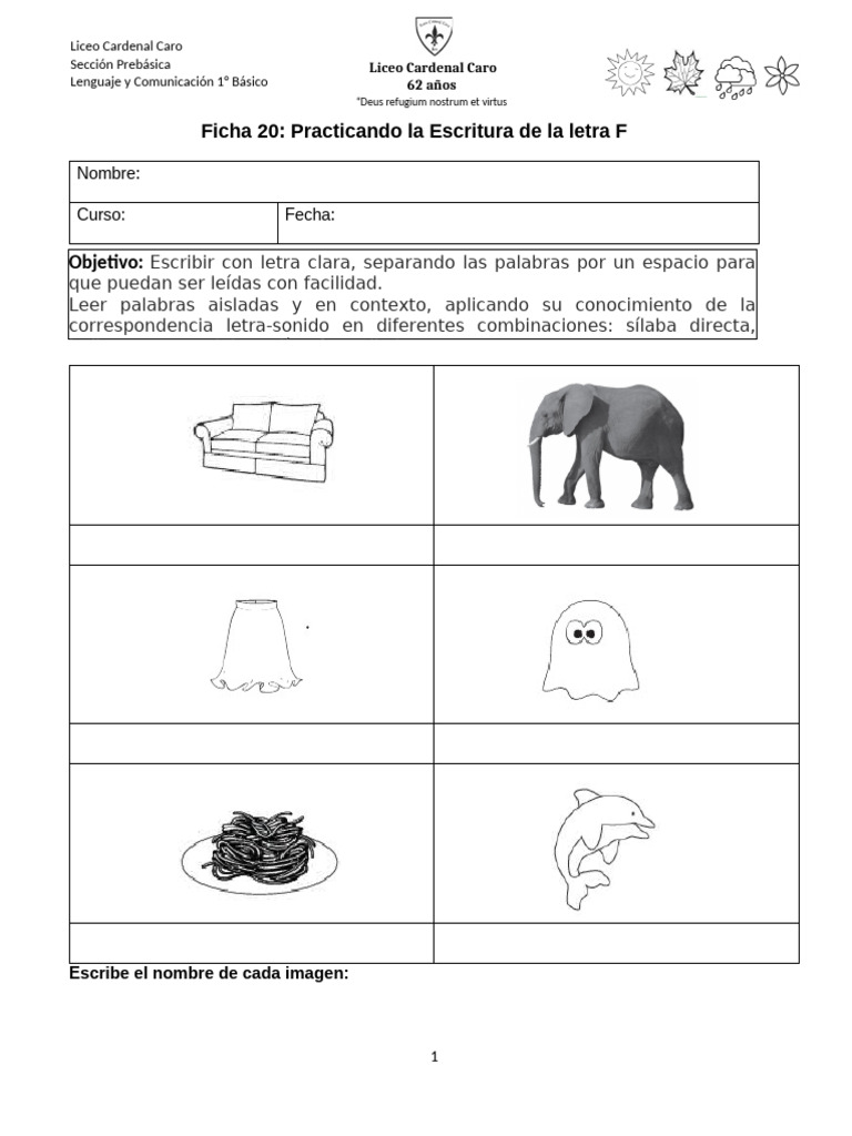 Fichas letra F | PDF