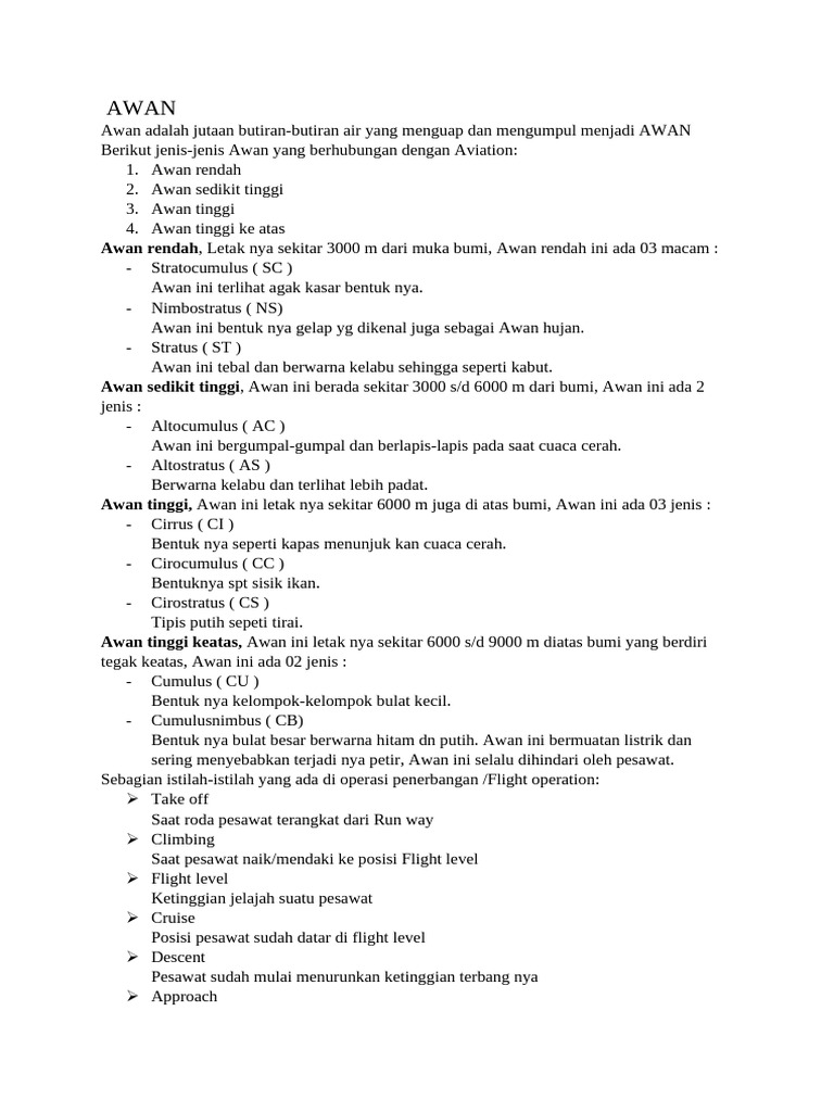 Materi Tentang Awan | PDF