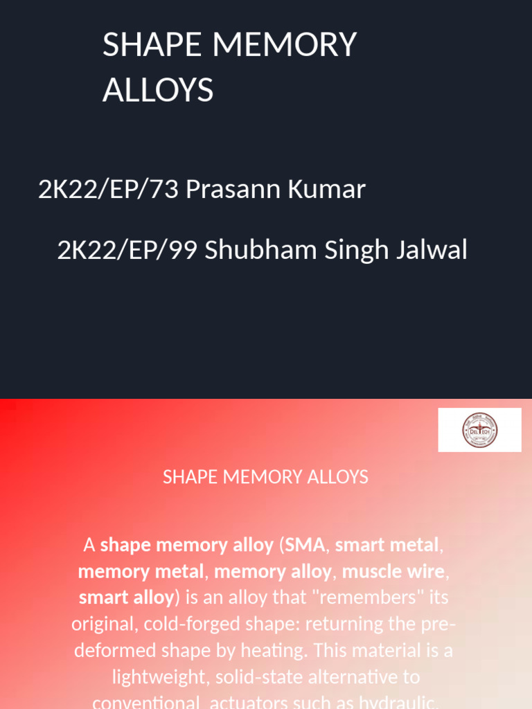 Shape Memory Alloys | PDF