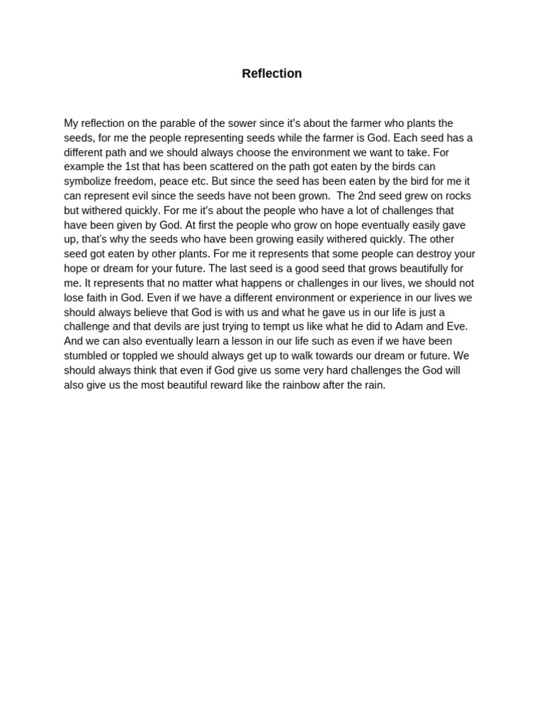 Reflection | PDF
