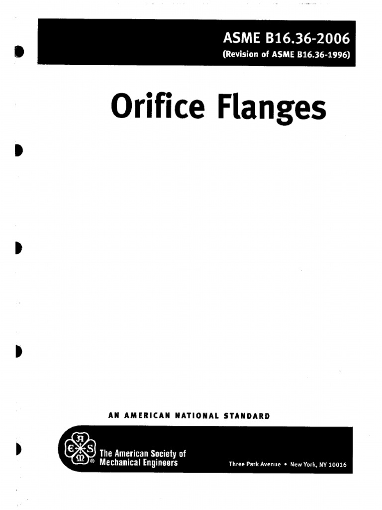 Asme B16.36-2006 Orifice Flanges | PDF