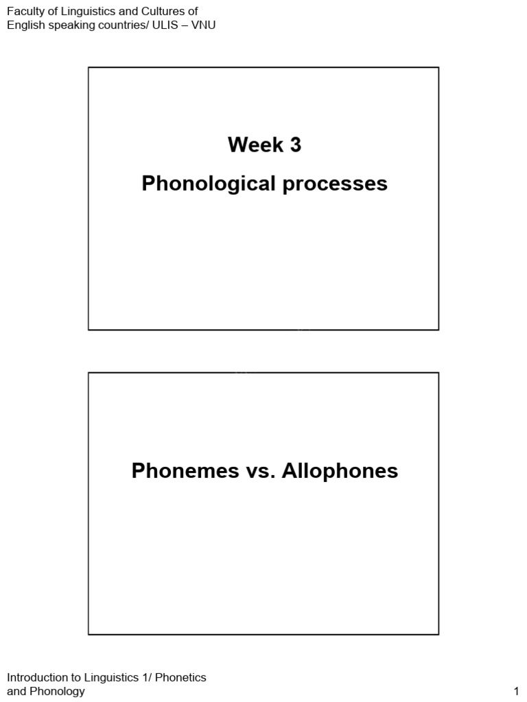 L03 - Phonology Phonemes and Allophones | PDF
