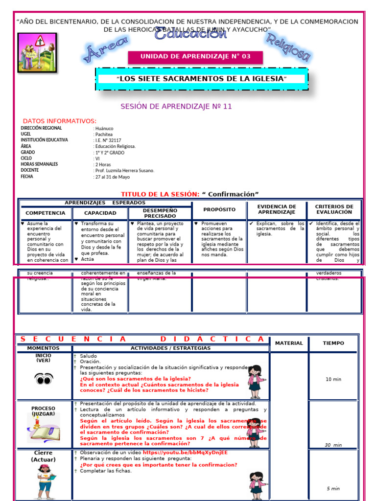 SESIÓN DE APRENDIZAJE 11 DEL 1° y 2° GRADO | PDF