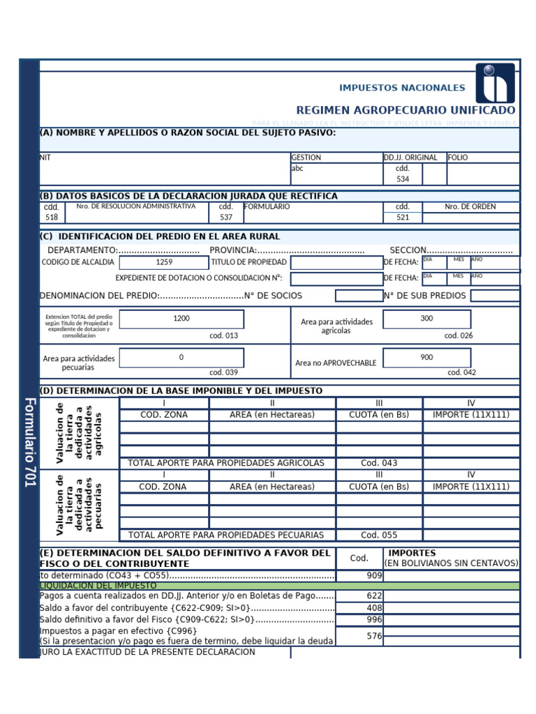 Formulario 701 Rau | PDF