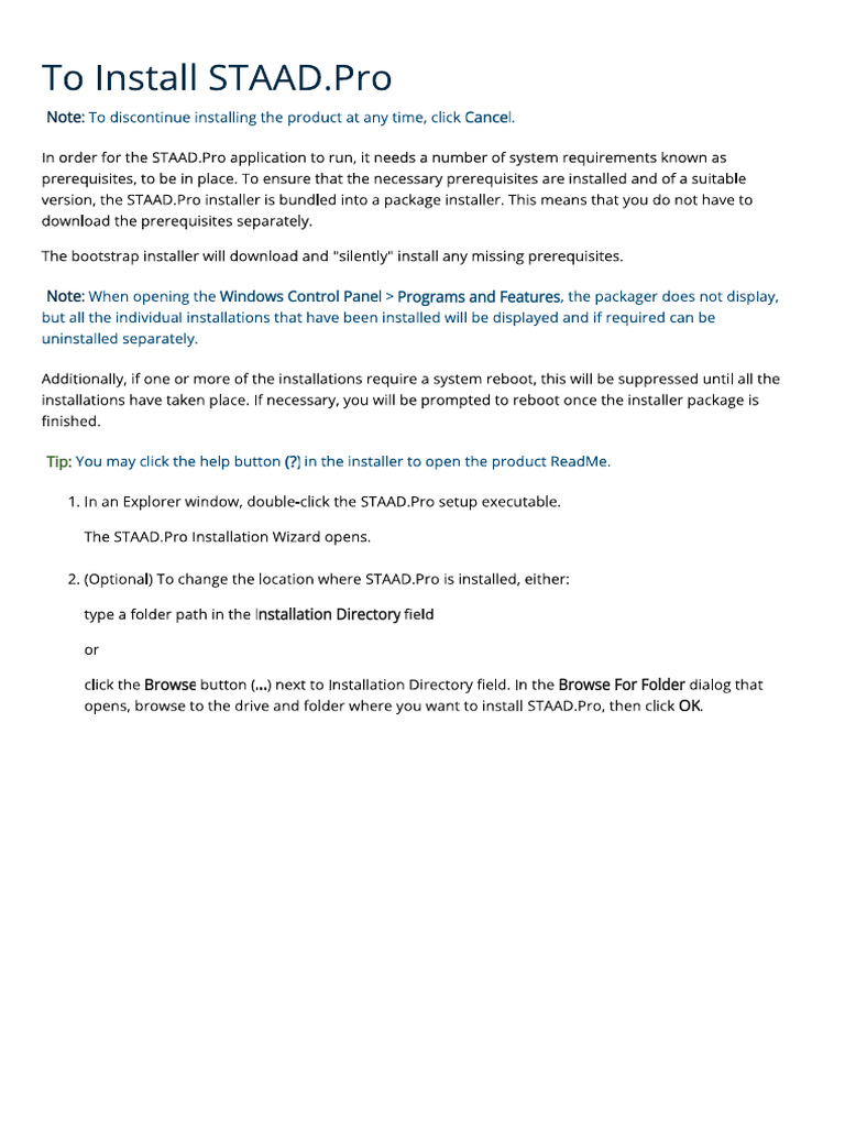 Staad Pro Connect Edition Installation | PDF