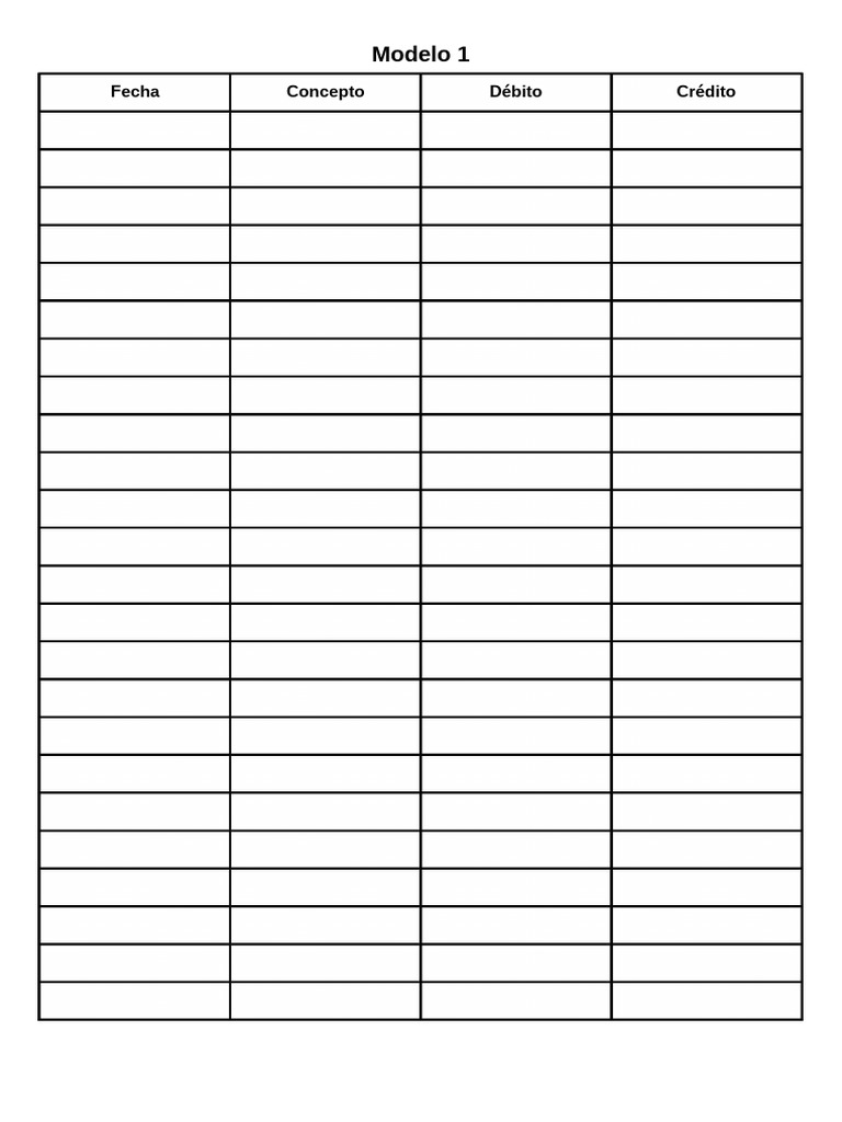 Hoja Tabular Contabilidad Modelo1 | PDF