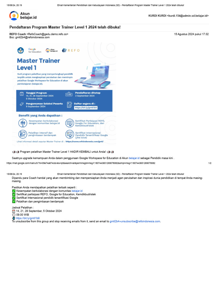 Email Kementerian Pendidikan Dan Kebudayaan Indonesia (SD ...