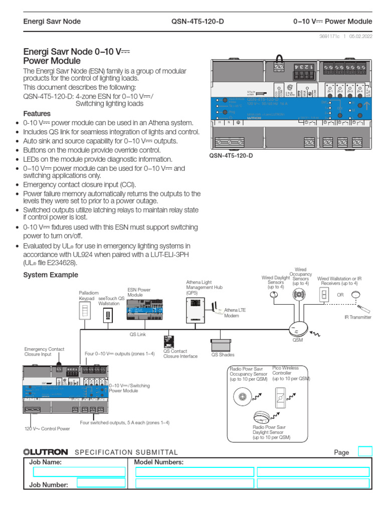 QSN-4T5-120-D Energi Savr Node 0 - 10 V Power Module | PDF