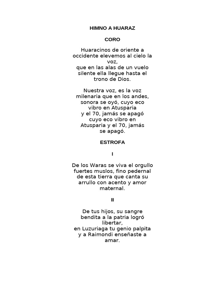 Himno A Huaraz | PDF