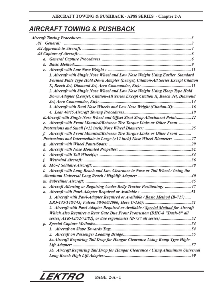 Chapter 2-A Aircraft Towing Pushback | PDF