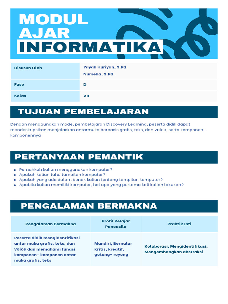 Tugas Modul Ajar Informatika | PDF