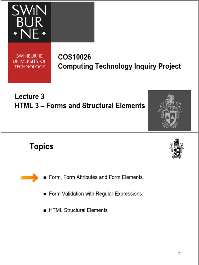 L3 - HTML3 - Froms and Structural Elements | PDF