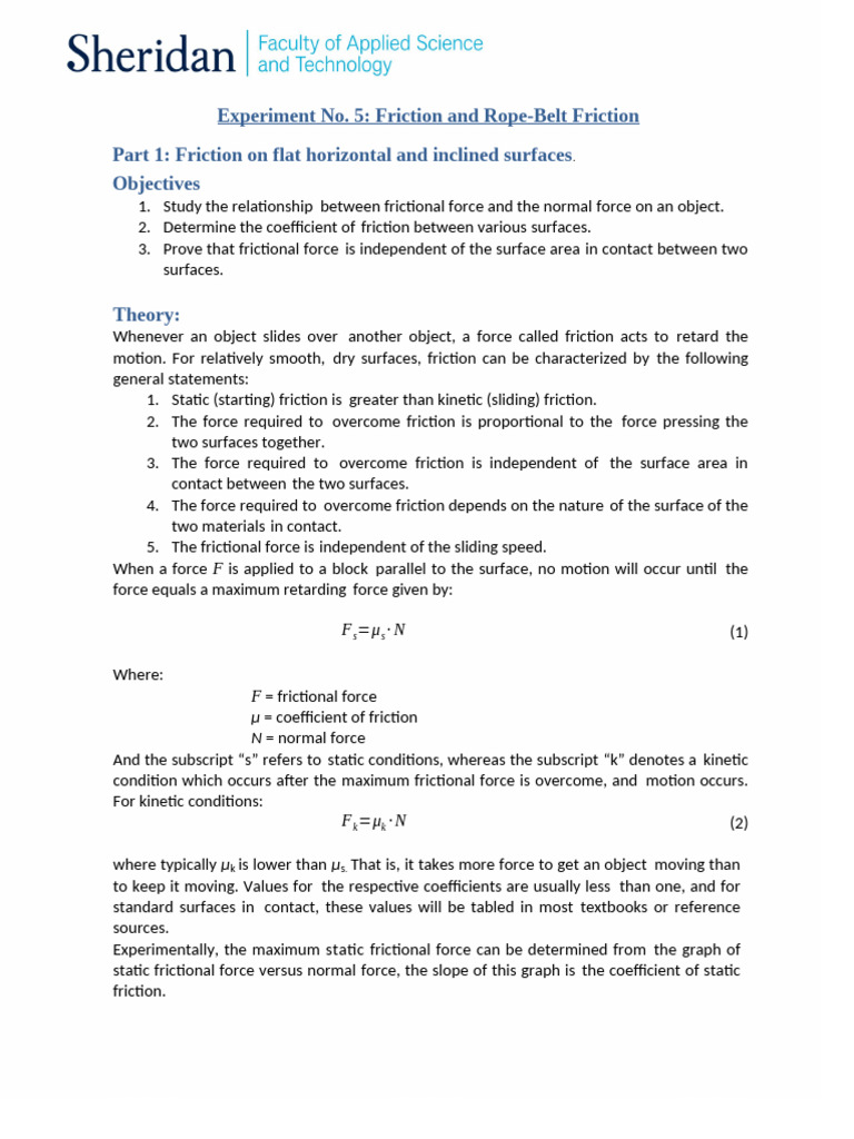 Lab5 Friction | PDF