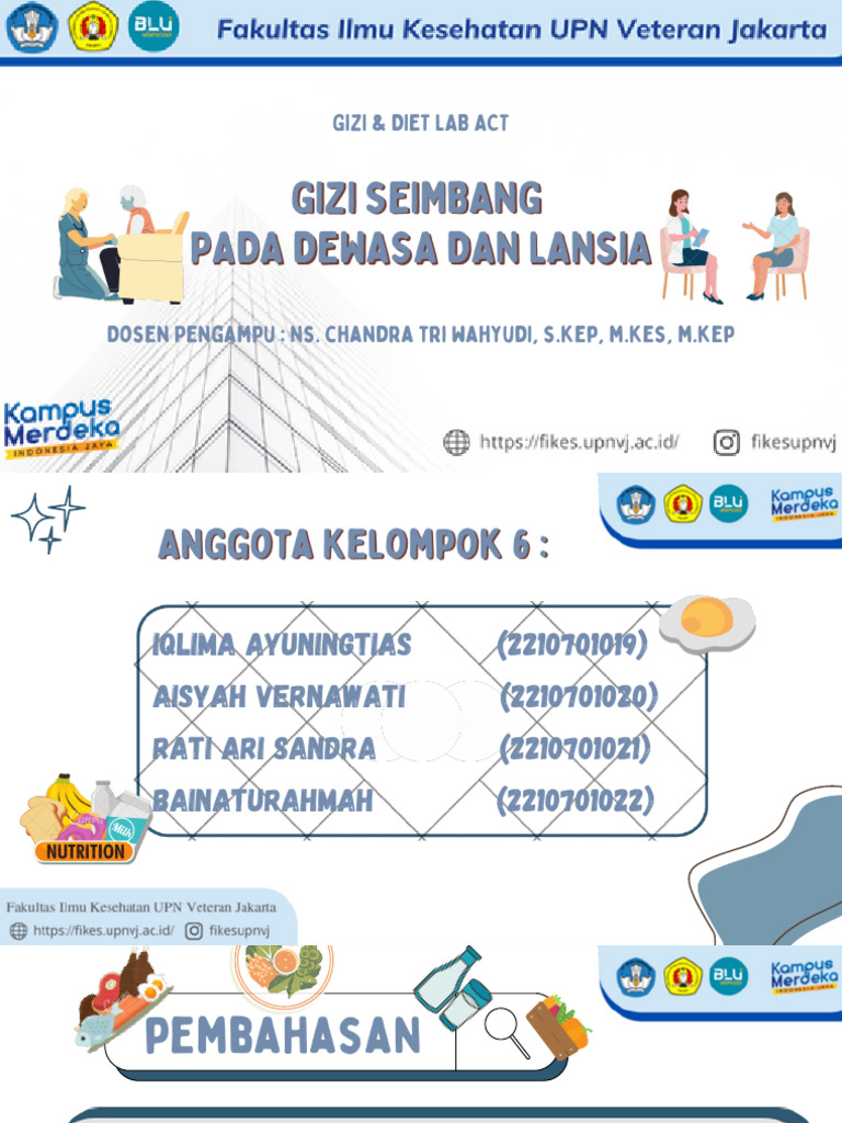 Ppt Kel.6 Gizi Pada Dewasa Dan Lansia | PDF
