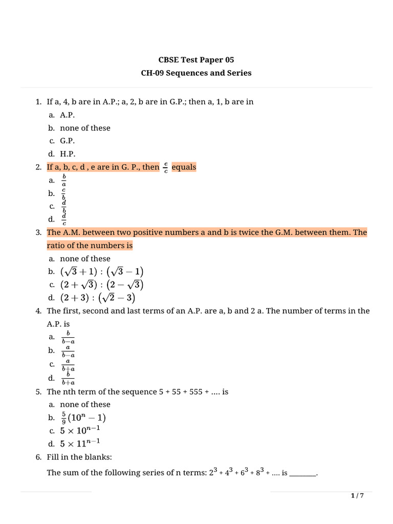 Sequence & Series | PDF