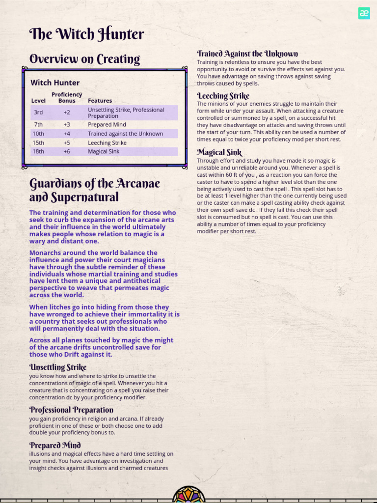 Witch Hunter - GM Binder | PDF | Mythological Powers