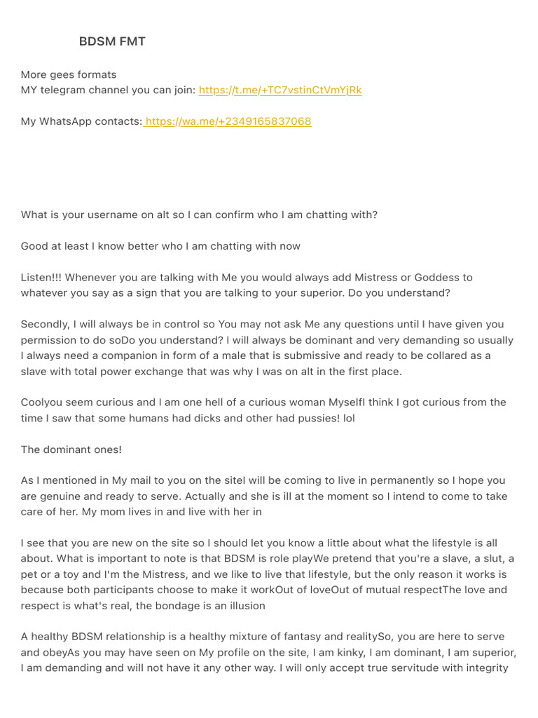 BDSM Format 2024 | PDF