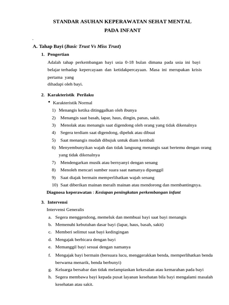 Standar Asuhan Keperawatan Sehat Mental | PDF