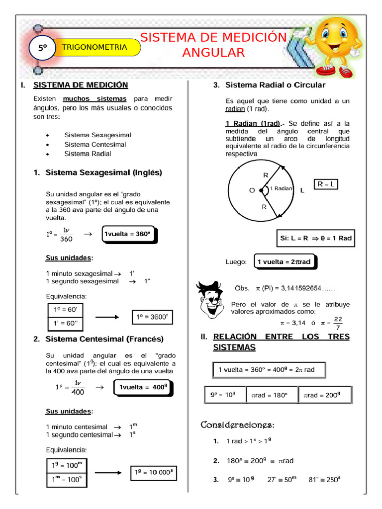SISTEMA DE MEDIDA ANGULAR | PDF