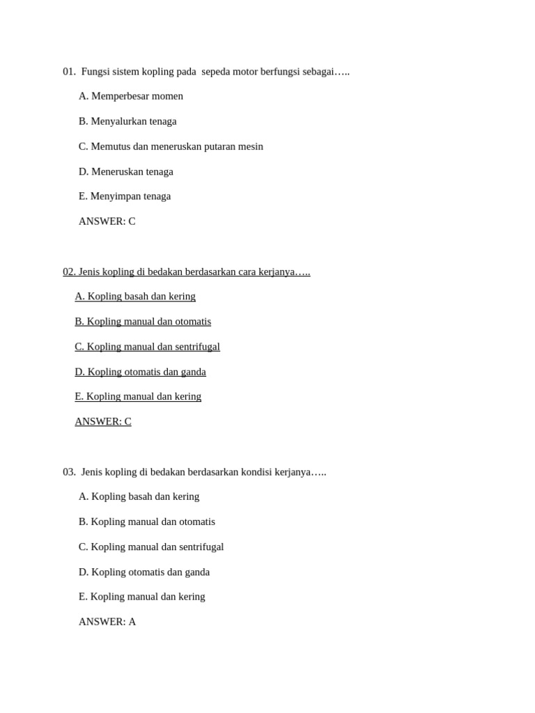 Soal Kelas XII TSM 1 | PDF