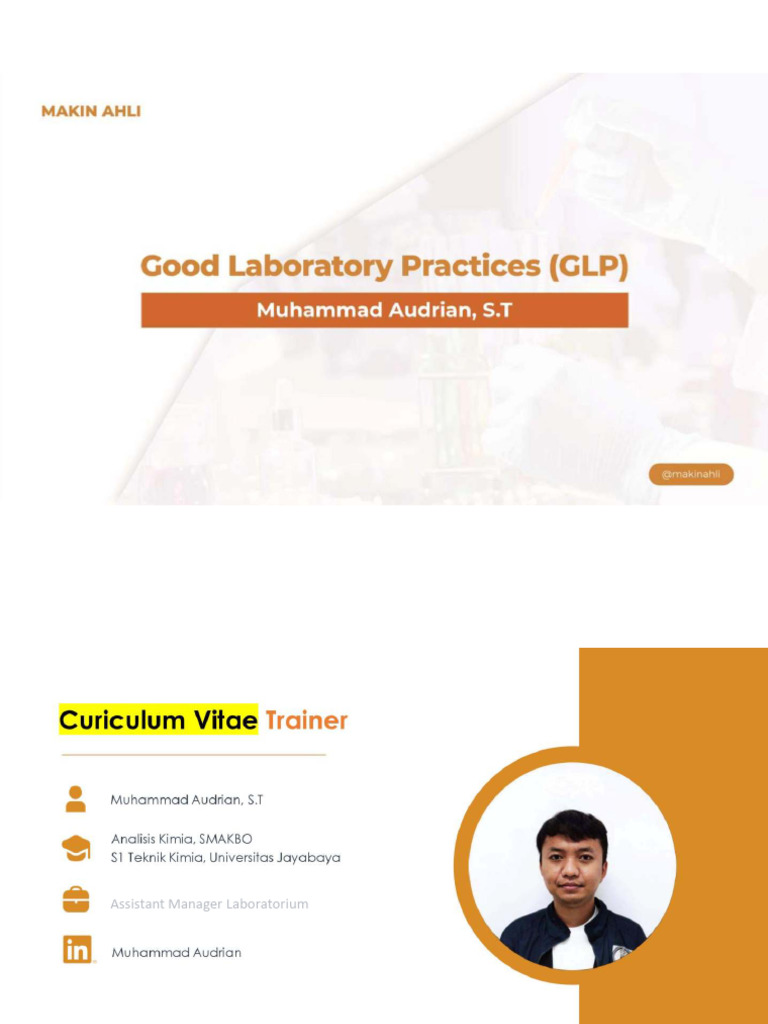 Materi Good Laboratory Practice (GLP) Batch 15 Makin Ahli 2023 | PDF