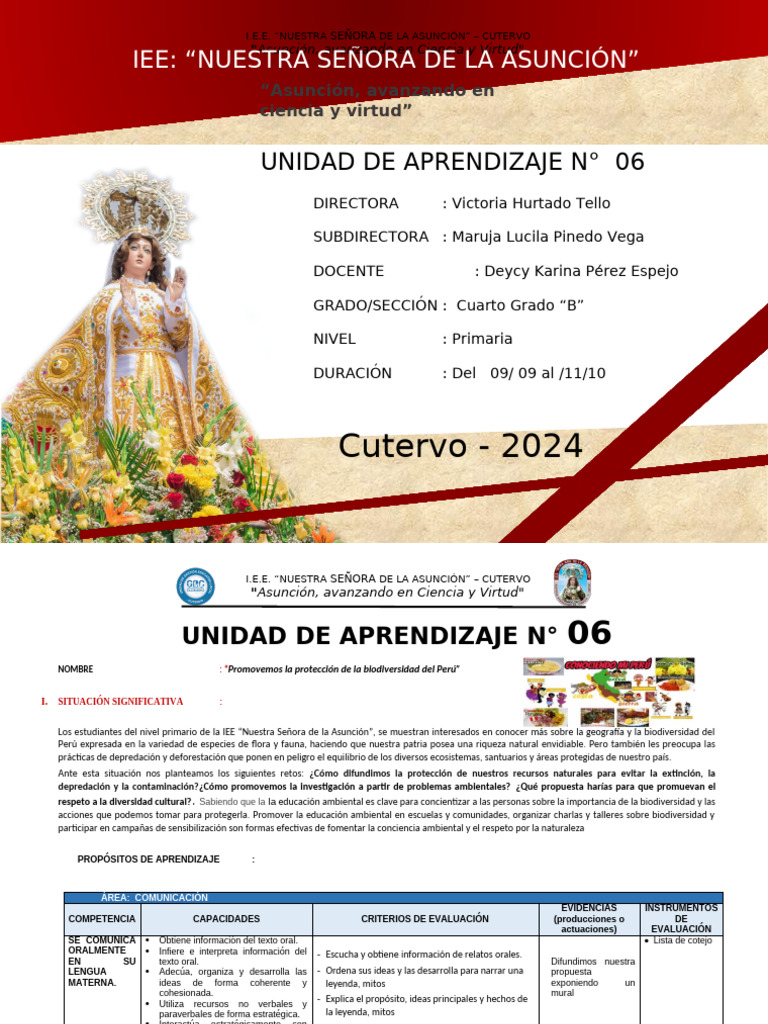 UNIDAD_06_CUARTO GRADO_B | PDF