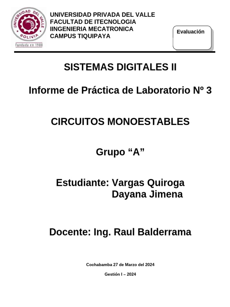 Informe Circuitos Monoestables Lab | PDF | Technology & Engineering