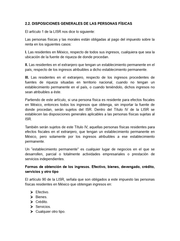 Disposiciones - Generales - de - Las - Personas - Fisicas M - Organized | PDF